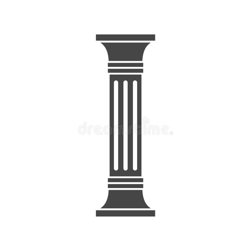Antique Column Icon stock vector. Illustration of architectural - 172999299