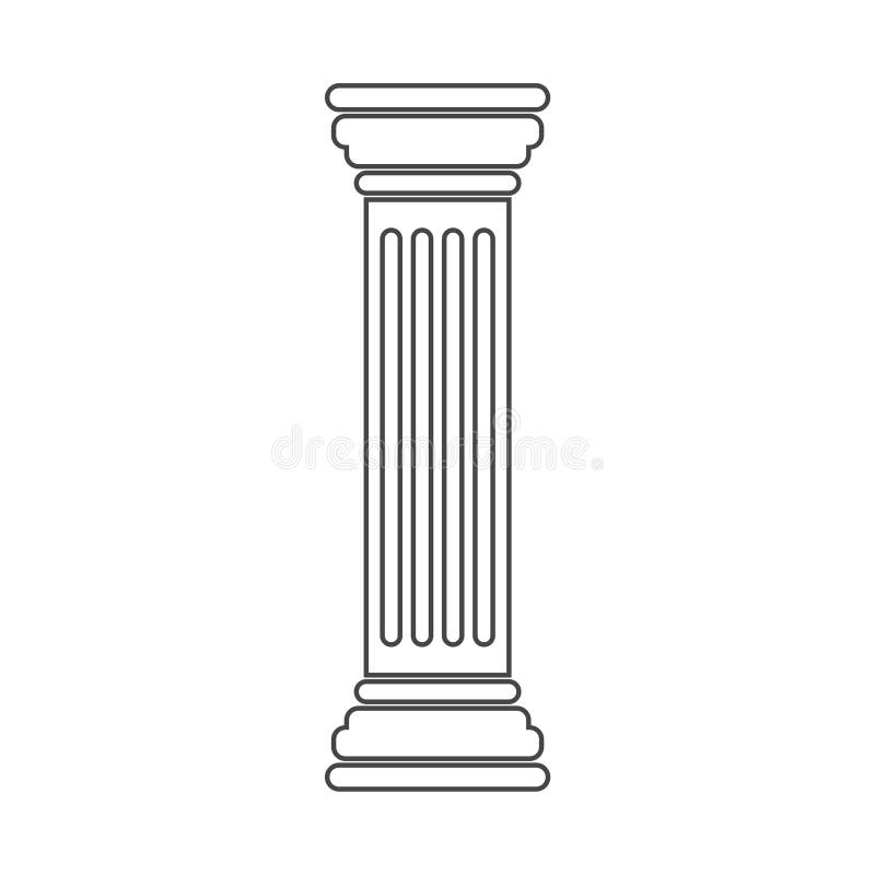 Antique Column Icon stock vector. Illustration of icon - 122495437