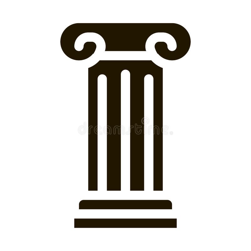 Antique Column Icon Vector Glyph Illustration Stock Vector ...