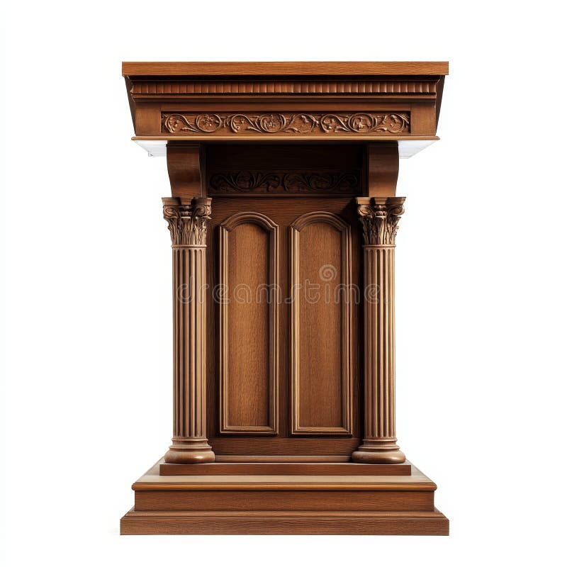 Antique Column Isolated on a White Background. 3d Render Stock ...