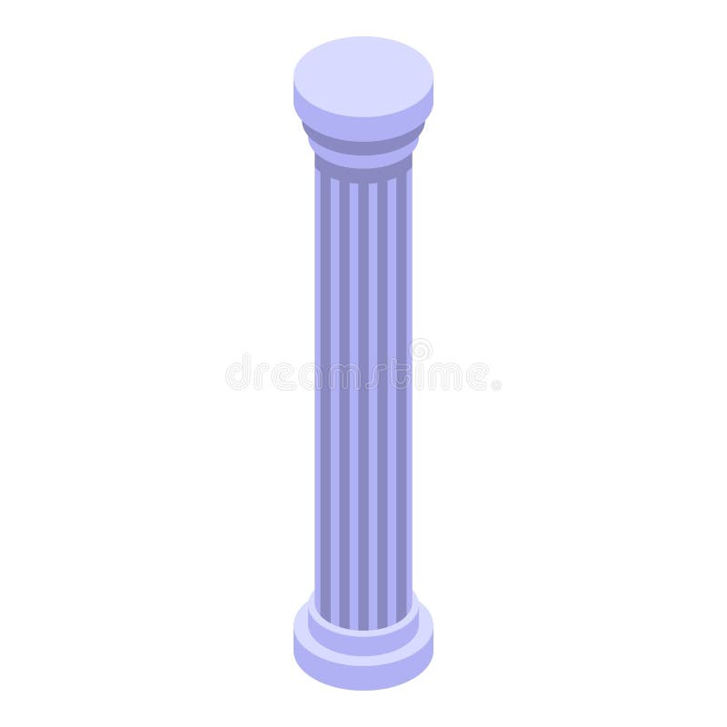 Antique Column Standing Tall in Isometric View Stock Illustration ...