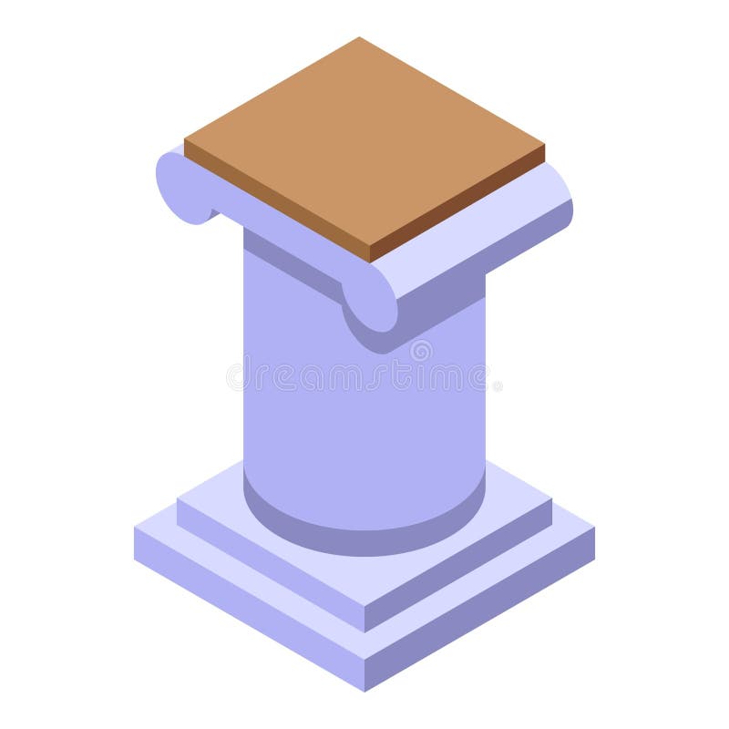 Antique Column Standing Tall with Ornate Base and Smooth Top Surface in ...