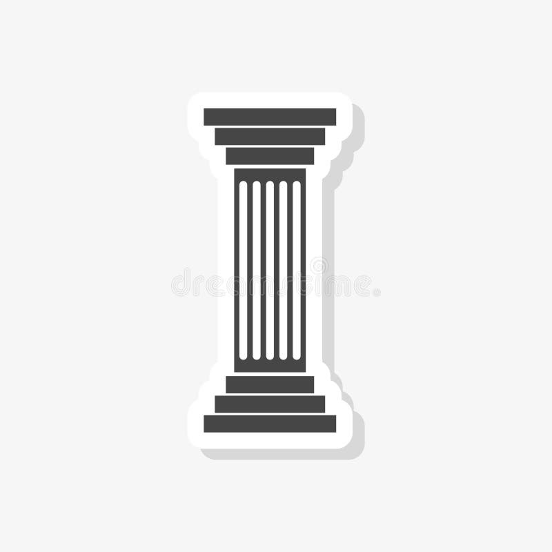 Antique Column Sticker, Simple Icon Stock Illustration - Illustration ...