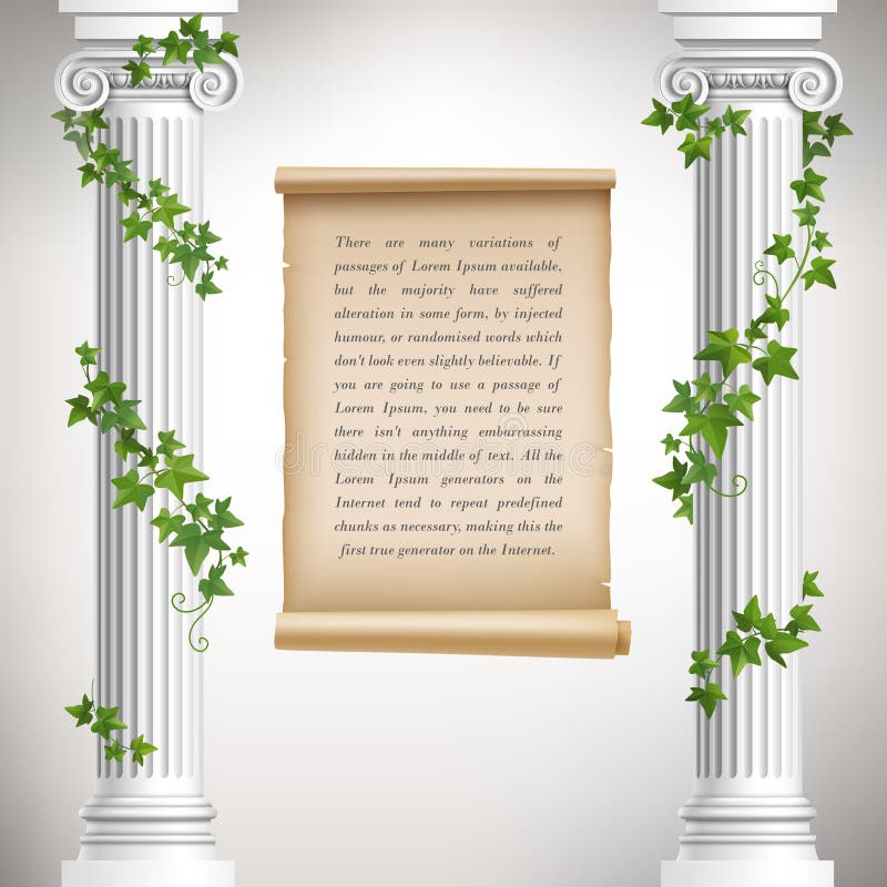 Antique columns poster stock vector. Illustration of greek - 215038180