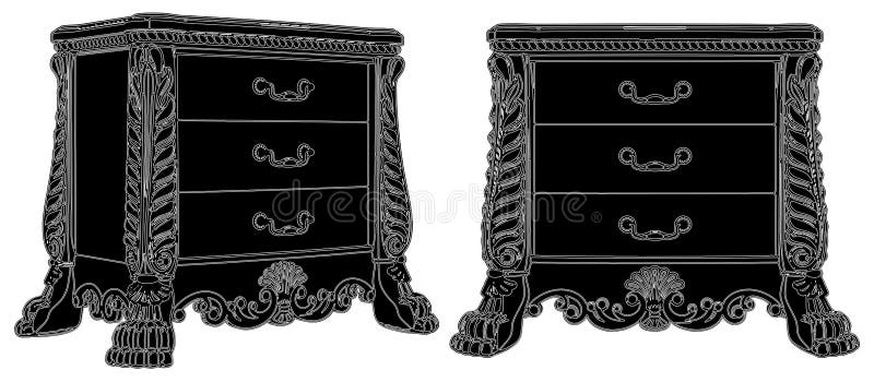 Antique Commode Vector 07 stock vector. Illustration of room - 17016270
