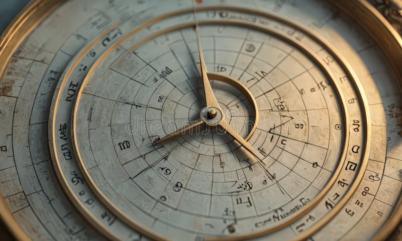 Antique Compass Dial, Featuring Central Needle and Intricate Markings ...