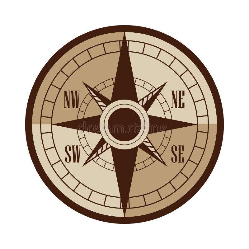 Antique Compass Guide Device Stock Vector - Illustration of device ...
