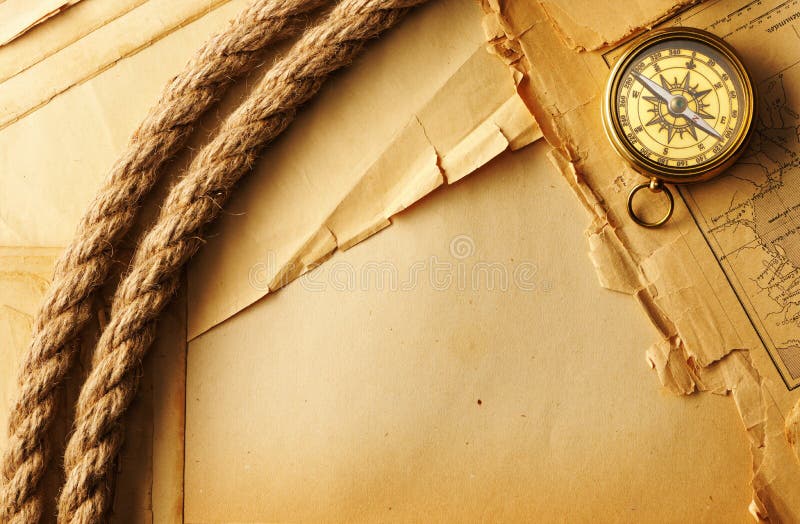 Compass, rope and glasses stock photo. Image of background - 13085592