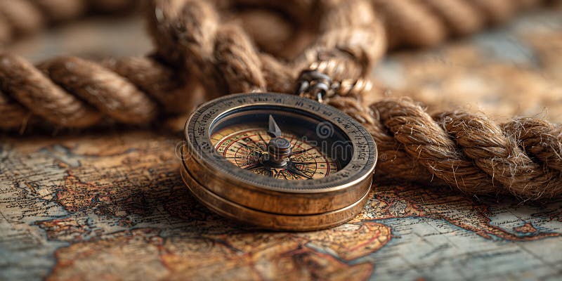 Antique Compass Rope a Treasured Artifact Stock Illustration ...