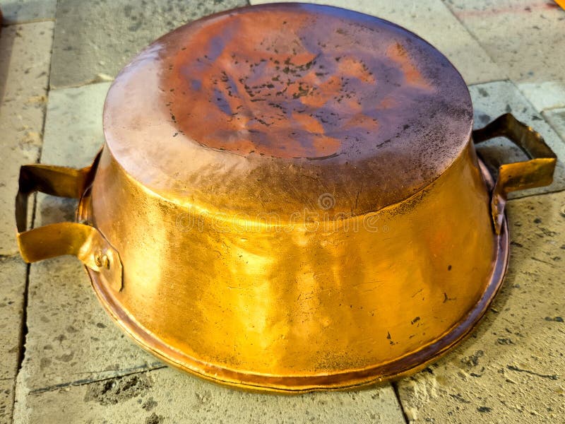 Antique Copper Pan in Sorrento, Italy. Stock Photo - Image of italy ...