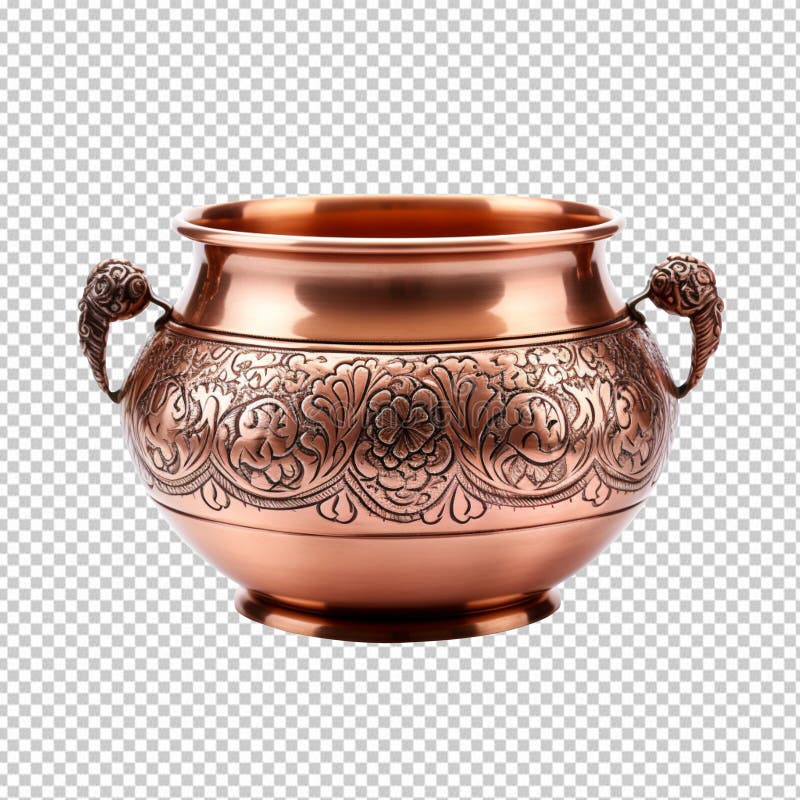 Antique Copper Pot Isolated on Transparent Background Stock Photo ...