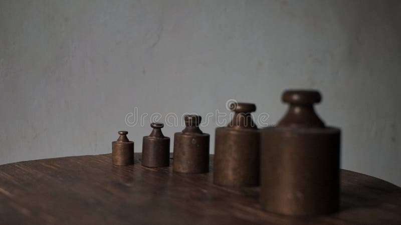 Antique copper scale set stock photo. Image of wall - 207710036