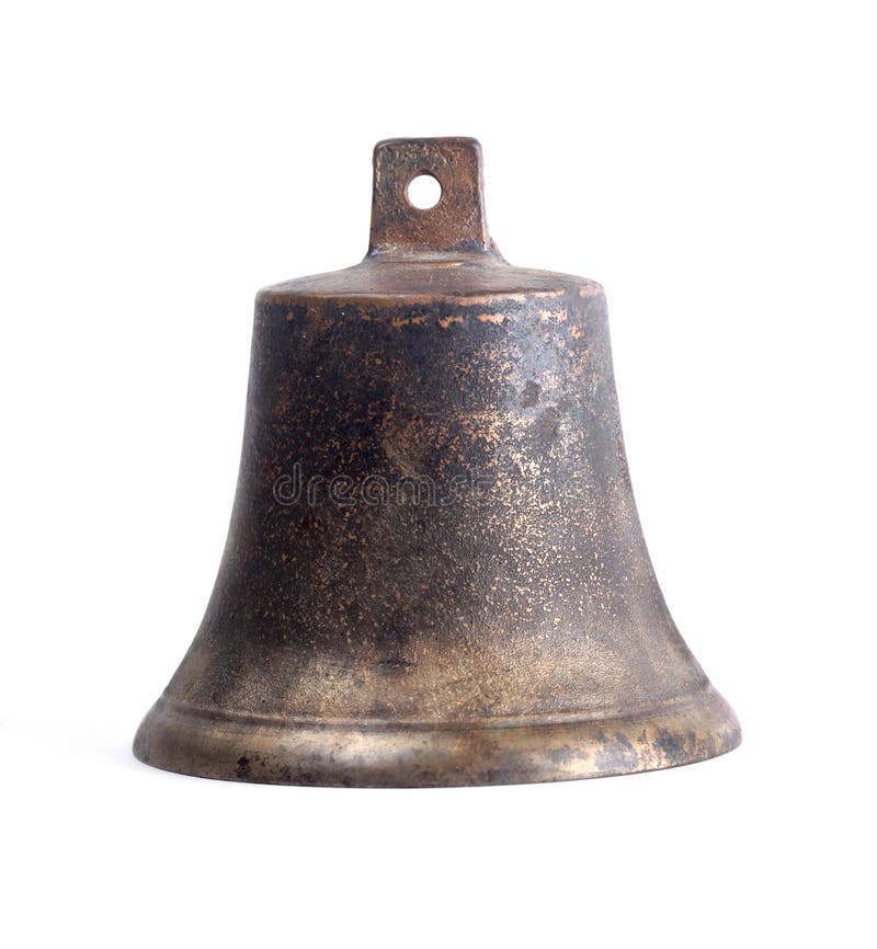 Antique Copper Small Bell on White Background Stock Image - Image of ...