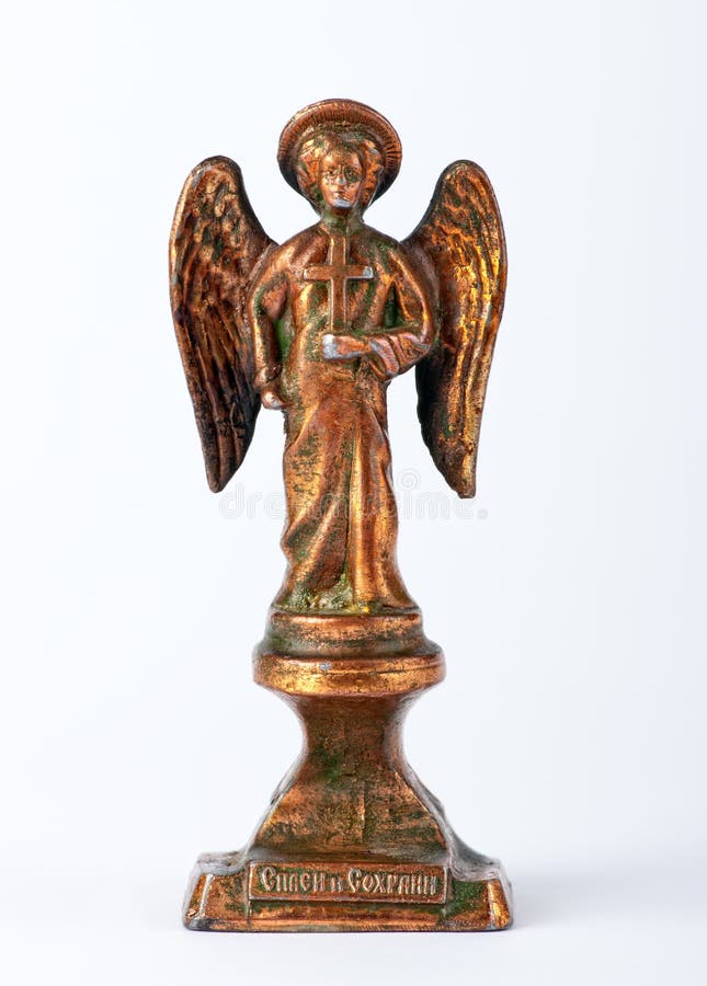 Antique copper statue stock image. Image of christianity - 18511649