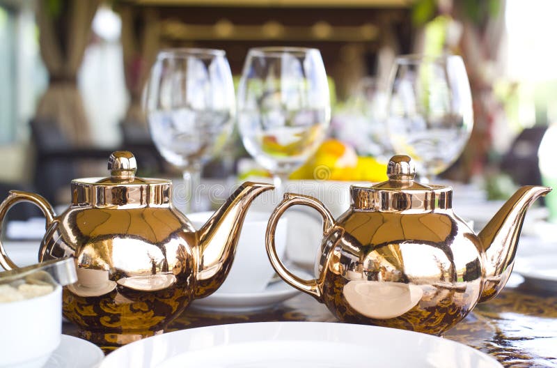 Antique copper tea pots stock image. Image of boiling - 31469643