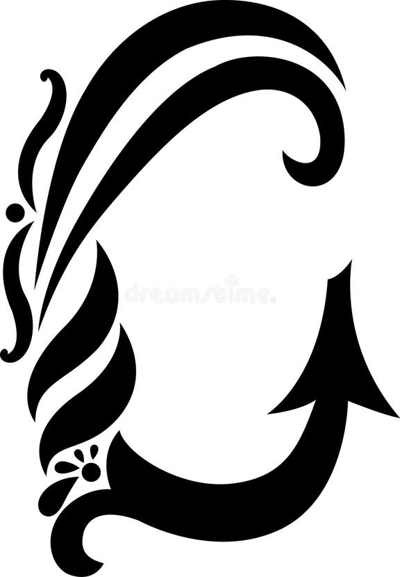 Antique curl letter C stock vector. Illustration of alphabet - 10845571