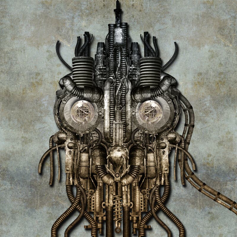 Cyborg steel wired man stock illustration. Illustration of abstract ...