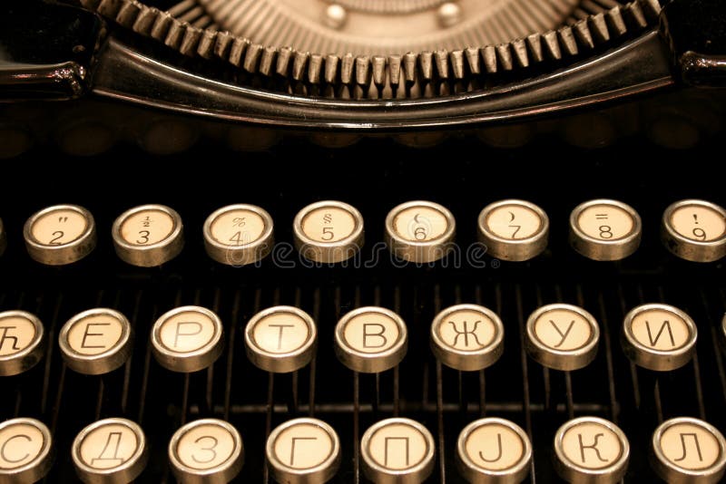 Old cyrillic typewriter stock photo. Image of slavic - 30000364