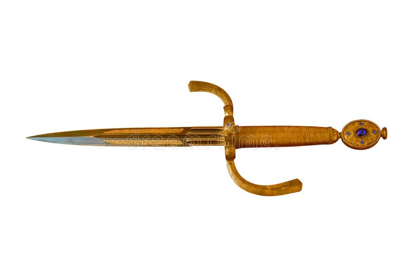 Ancient Antique Dagger on a White Background, Isolated Image Stock ...