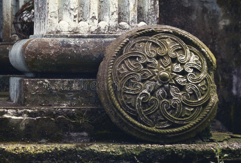 Antique Decorative Element on the Background of Stone Columns ...