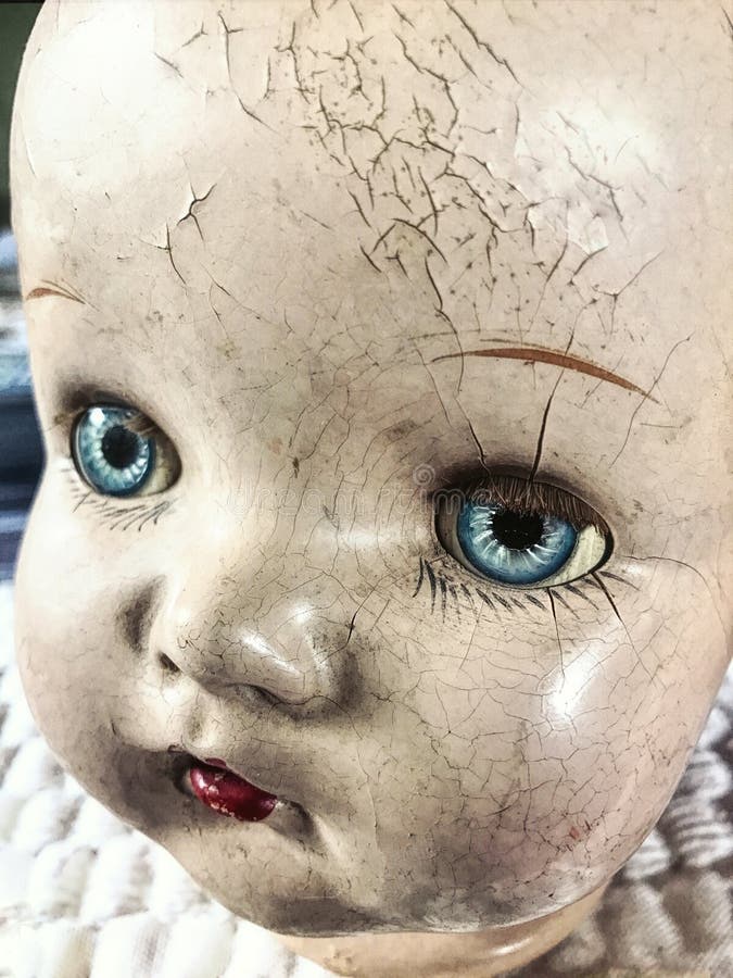 Antique doll face stock photo. Image of blue, face, town - 89783760