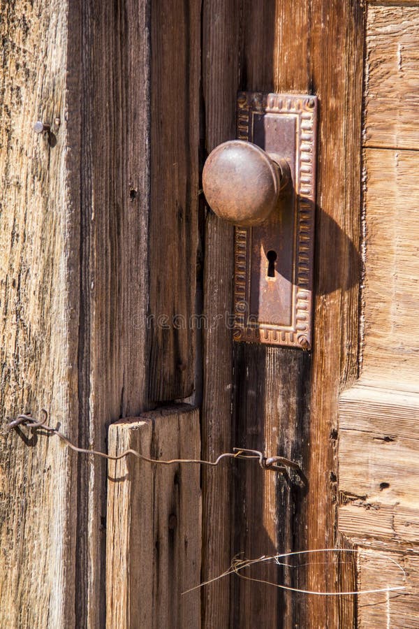Antique Door Handle on Old Building Stock Image - Image of building ...