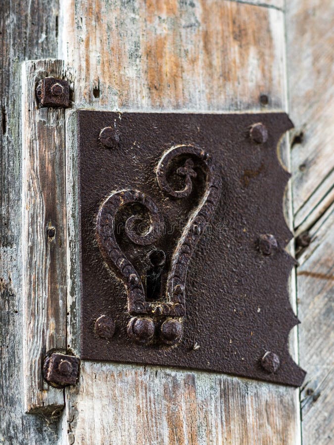 Antique door, keyhole - 5 stock photo. Image of rhine - 70621402