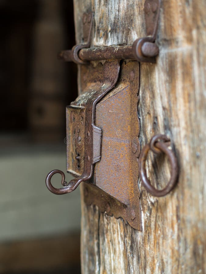 Antique Door, Keyhole and Handle - 3 Stock Image - Image of ...