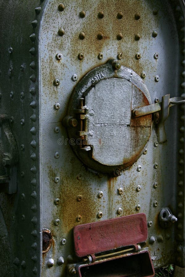 Antique door to boiler stock image. Image of wood, steam - 1120153