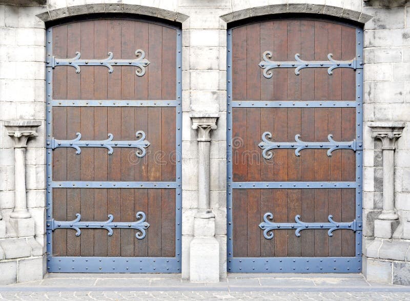 Antique doors stock photo. Image of mounting, wall, unesco - 18972470