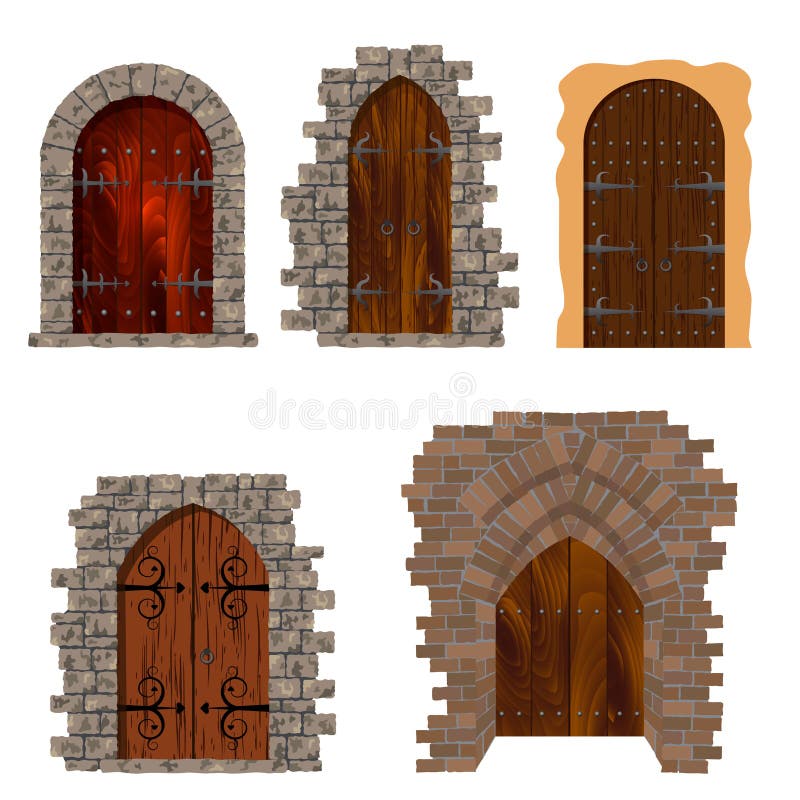 Antique doors stock vector. Illustration of board, antique - 83338648
