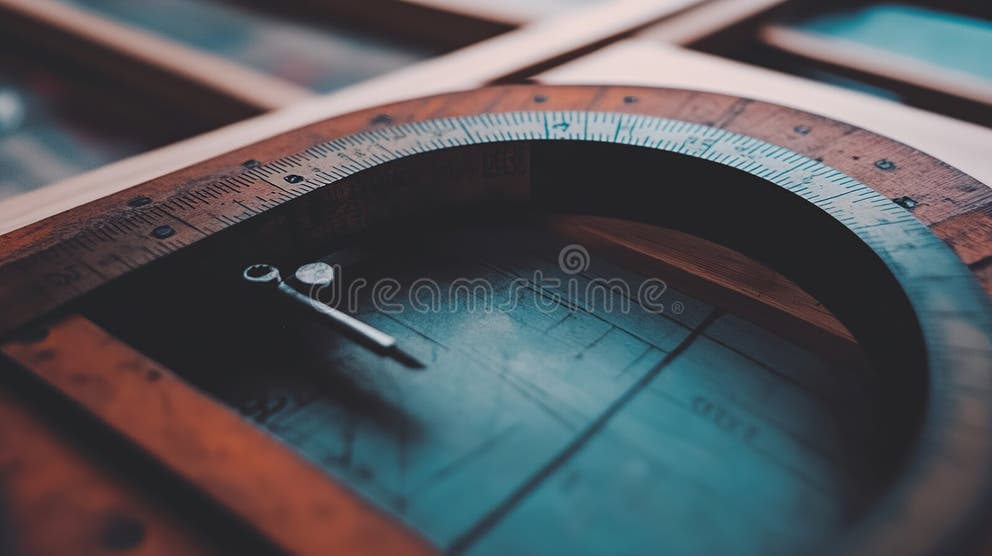 Antique Drafting Tool on Table, Workshop Background Stock Photo - Image ...