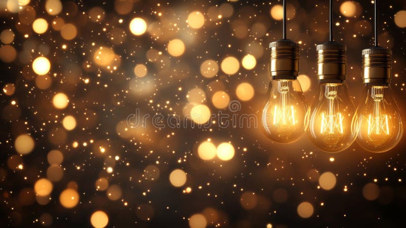 Antique Edison Bulbs: Cozy Glow in a Dim Room Stock Image - Image of ...
