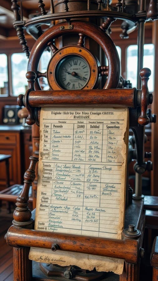 Antique Engine Room Telegraph with Nautical Instruments in Vintage ...