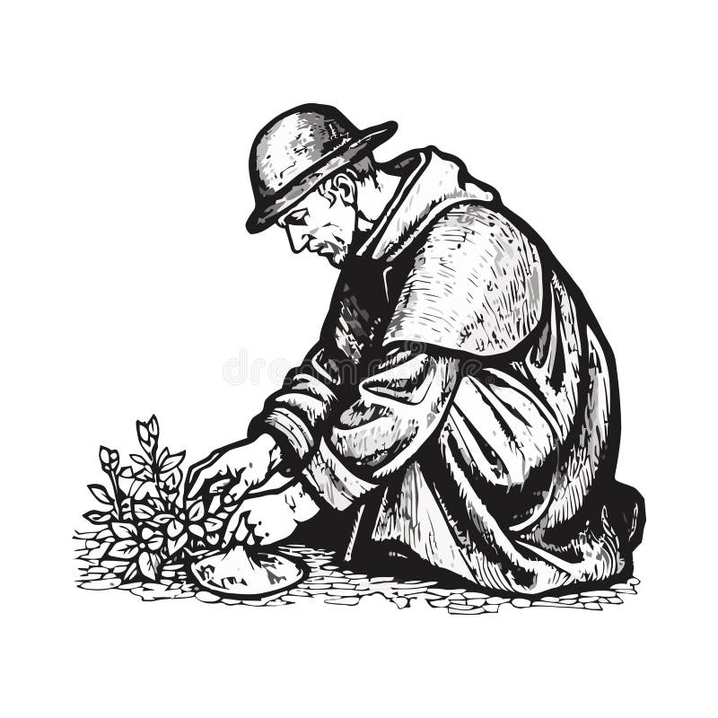 Old Farmer Working Stock Illustrations – 380 Old Farmer Working Stock ...