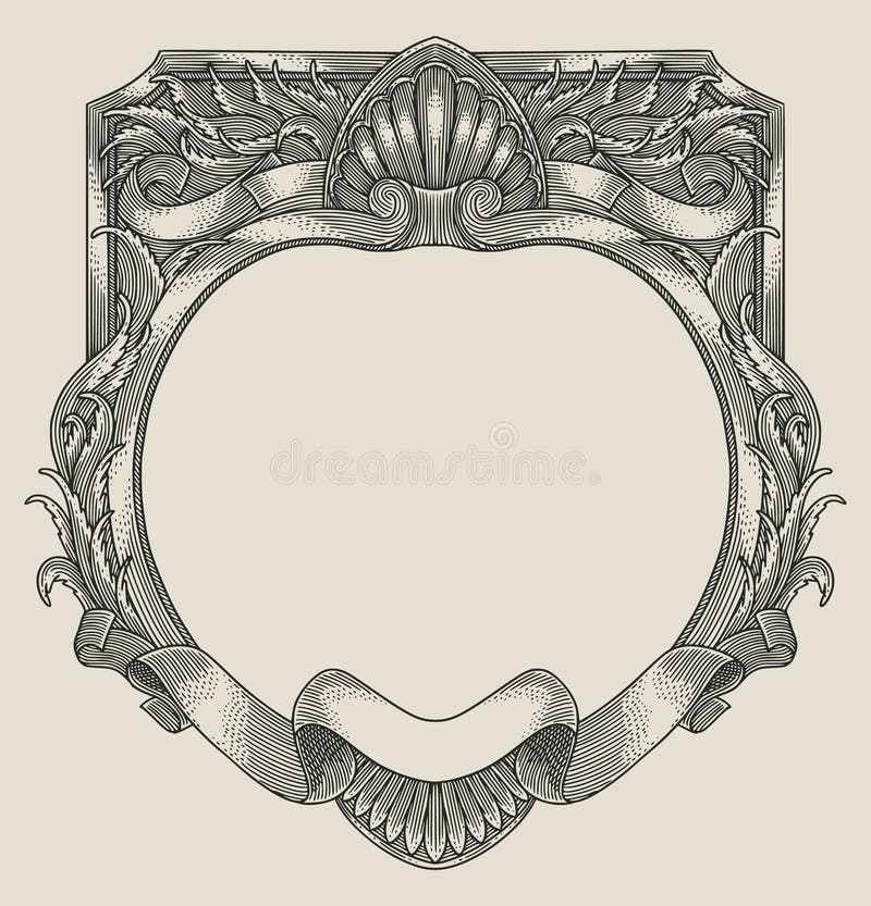 Antique Engraving Frame, Vector Vintage Illustration Stock Vector ...