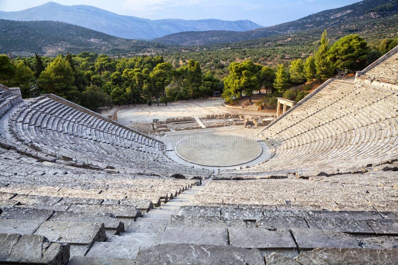 Epidaurus amphitheater stock image. Image of wide, panorama - 29582639
