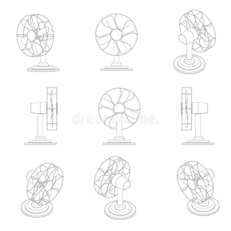 Antique fan stock vector. Illustration of retrostyled - 28348400