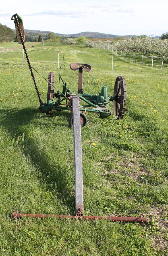 Antique Farm Equipment Displayed in Yard Stock Photo - Image of used ...