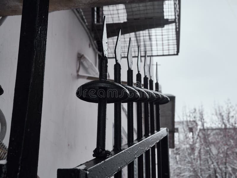 Antique Fence with Peaks from Above. Architectural Solution Stock Image ...