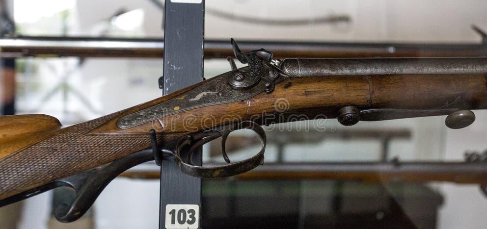 Antique Flintlock in the Museum Stock Photo - Image of retro, pistol ...