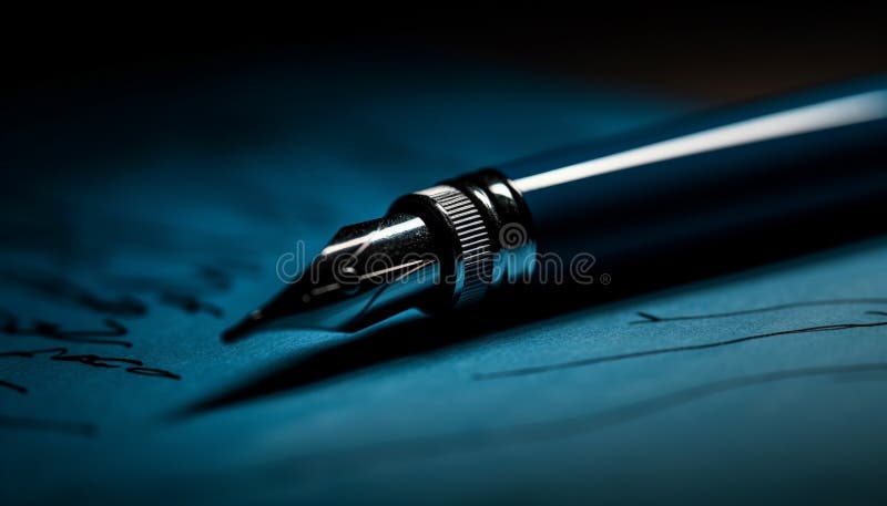 Antique Fountain Pen Writes Elegant Calligraphy Script Generated by AI ...