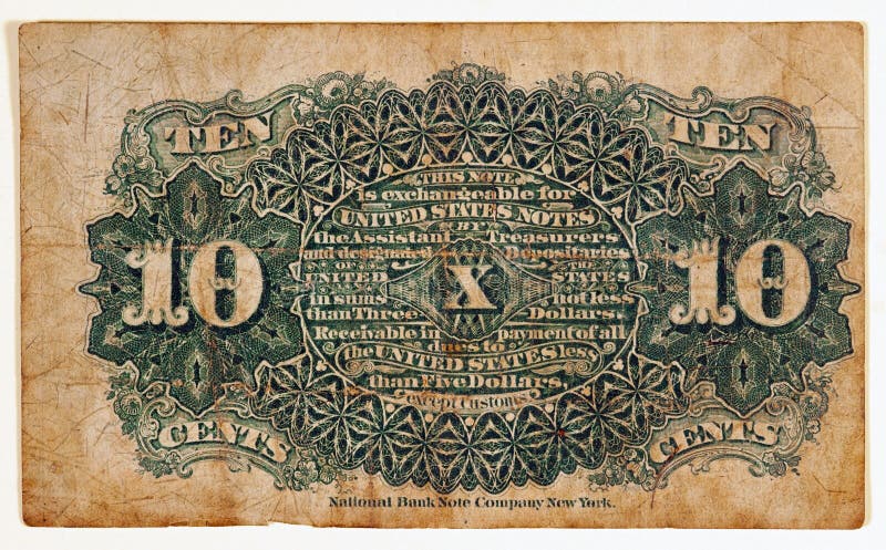 Antique Fractional Currency Note Stock Image - Image of obverse ...