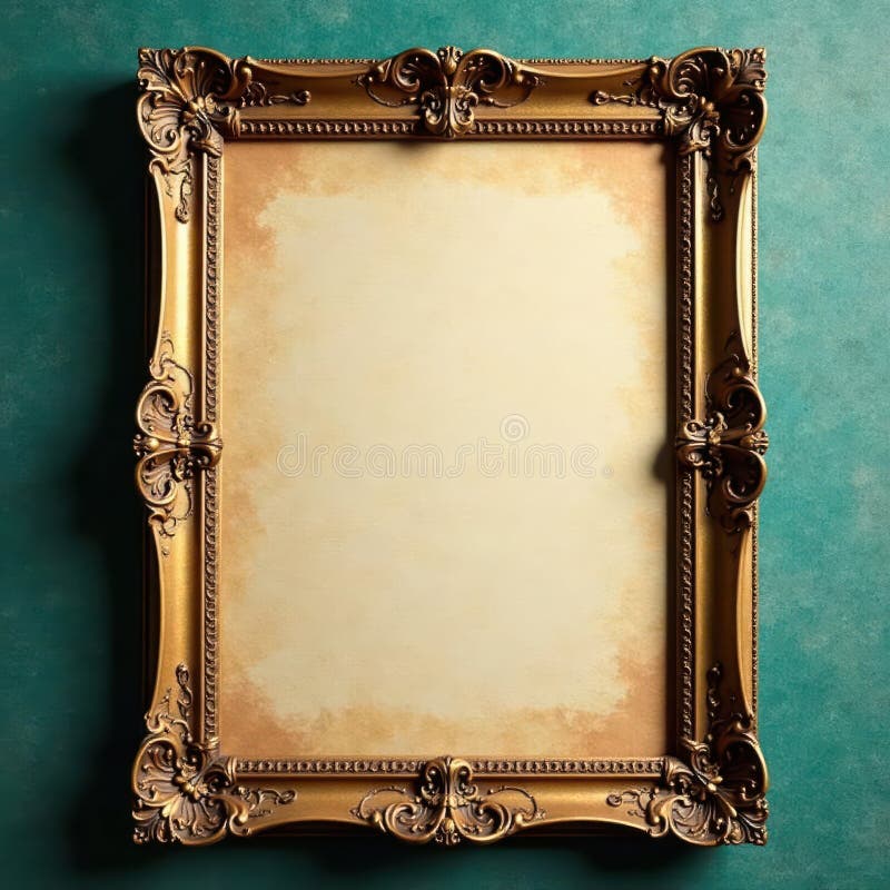 Antique Frame, Aged Parchment, Textured Backdrop , Gold Frame, Brown ...