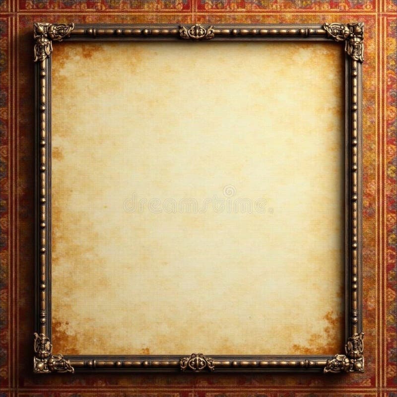 Antique Frame, Aged Parchment, Textured Backdrop , Wood, Ornate Frame ...
