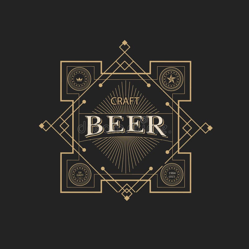Antique Frame Vintage Border Craft Beer Label Retro Stock Vector ...