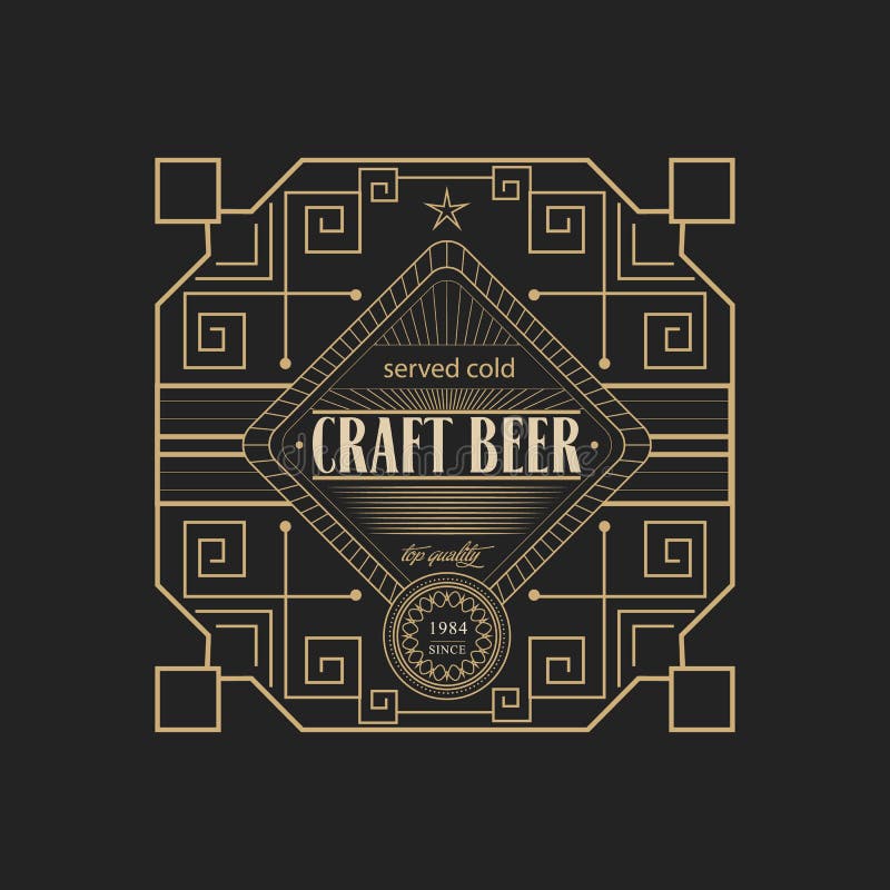 Antique Frame Vintage Border Craft Beer Label Retro Stock Vector ...