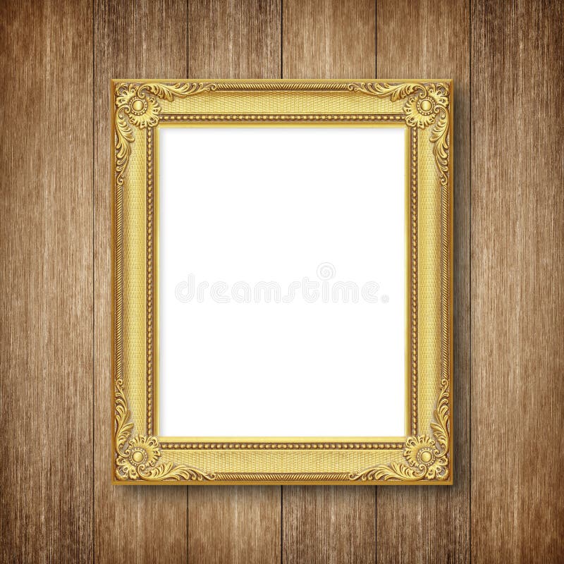 Antique Frame on Wooden Wall Stock Photo - Image of wooden, framework ...