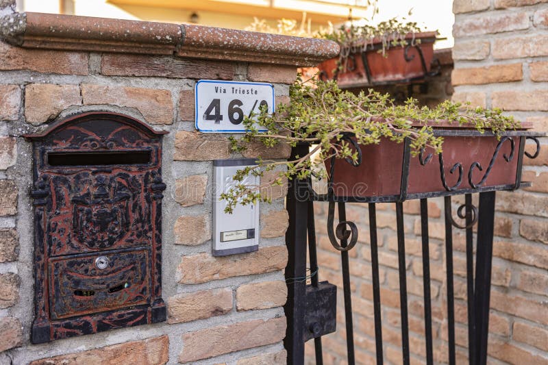 Antique Gate with House Number Stock Photo - Image of multiple ...