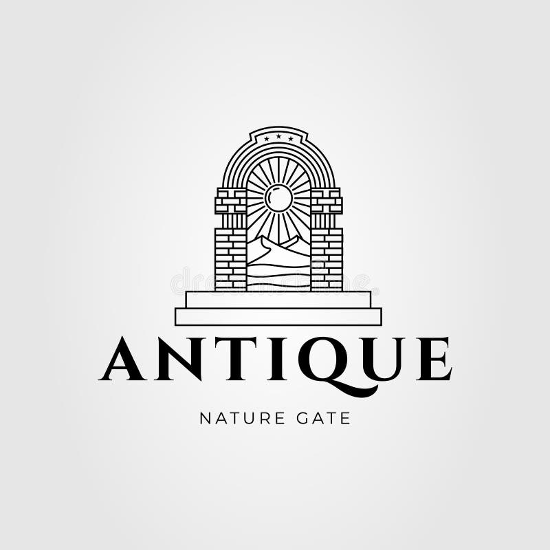 Antique Gate with Sahara Desert Logo Vector Illustration Design Stock ...